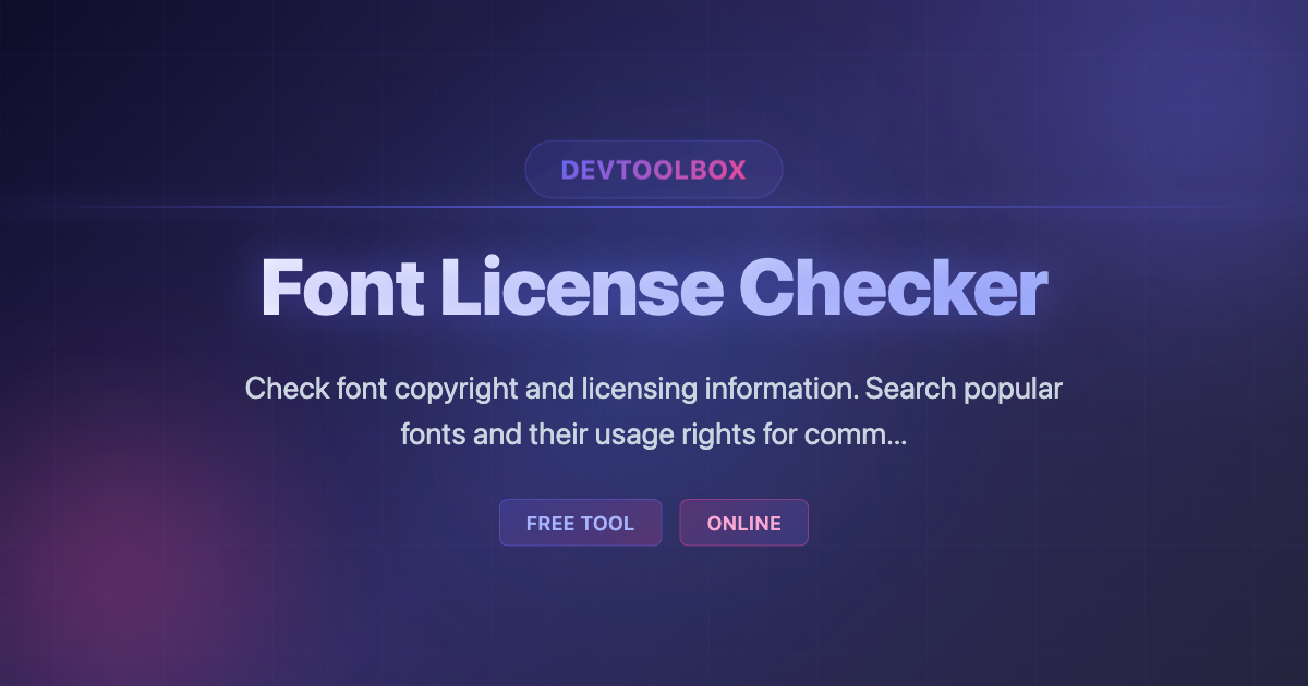 Free Online Font License Checker - DevToolBox